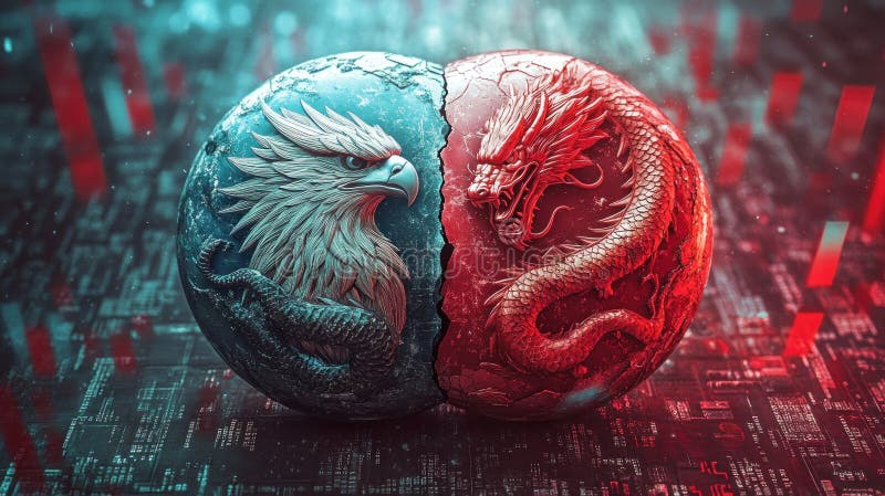 A Striking Digital Artwork Featuring Giant Cracked Coin Split into Two ...