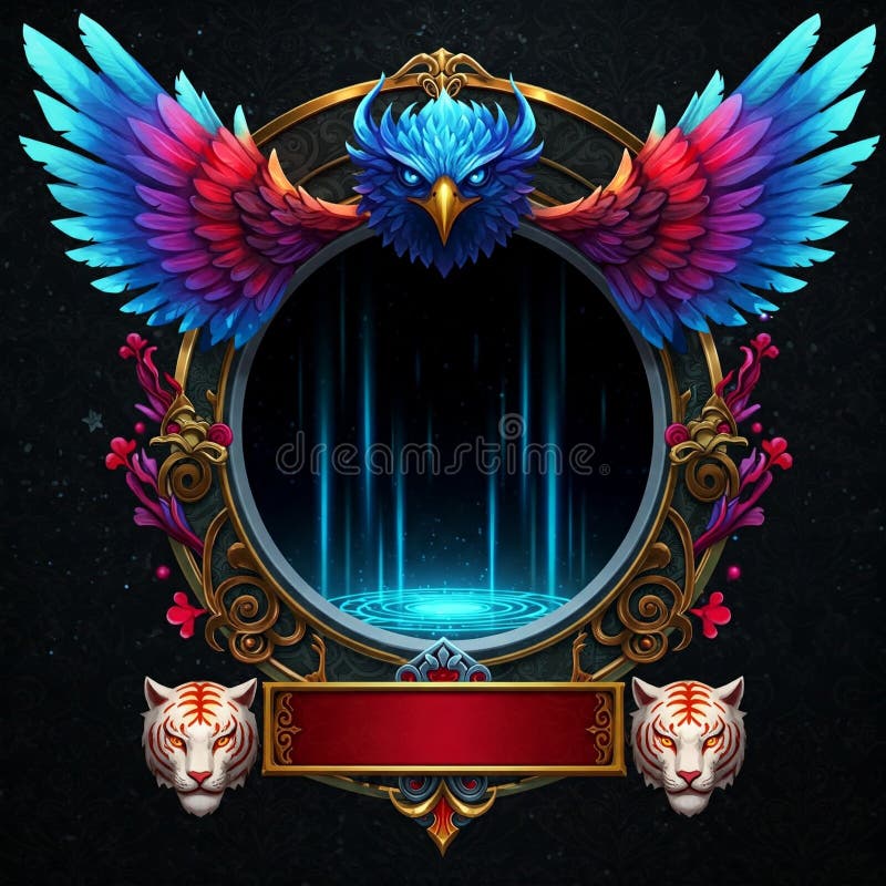 Vibrant Gaming Avatar Border with Majestic Eagle Stock Illustration ...