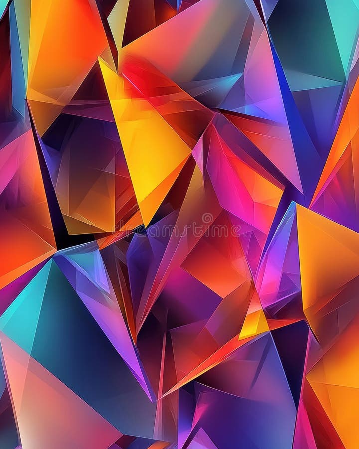 Vibrant Geometric Intersecting Forms in Bold Colors Stock Illustration ...