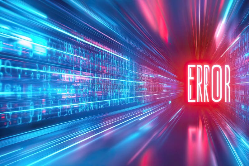 Futuristic Digital Background Displaying a Prominent Error Message in ...