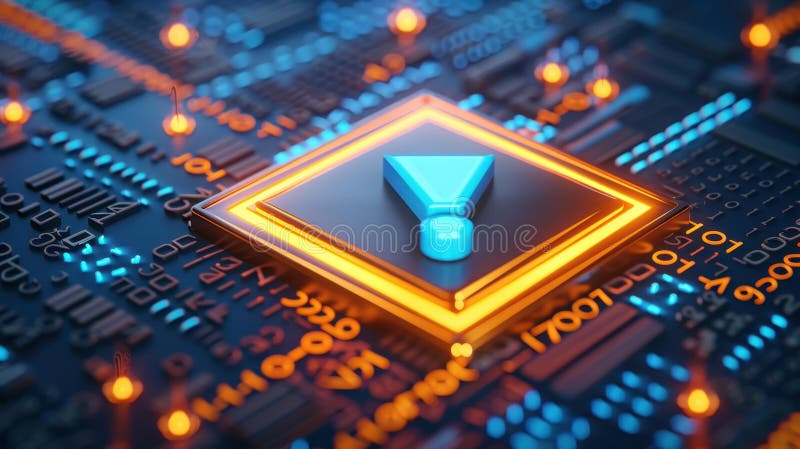 A Striking Digital Piece Features a Glowing Blue Exclamation Mark ...