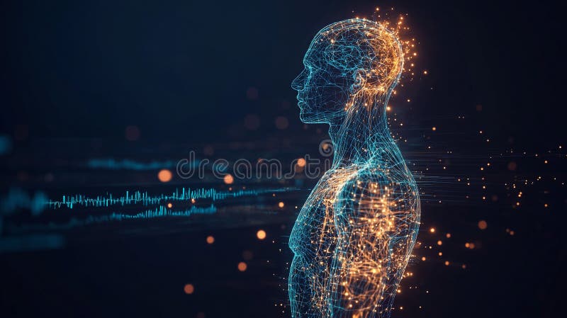 Abstract Digital Human Body Network Connections Futuristic Technology ...
