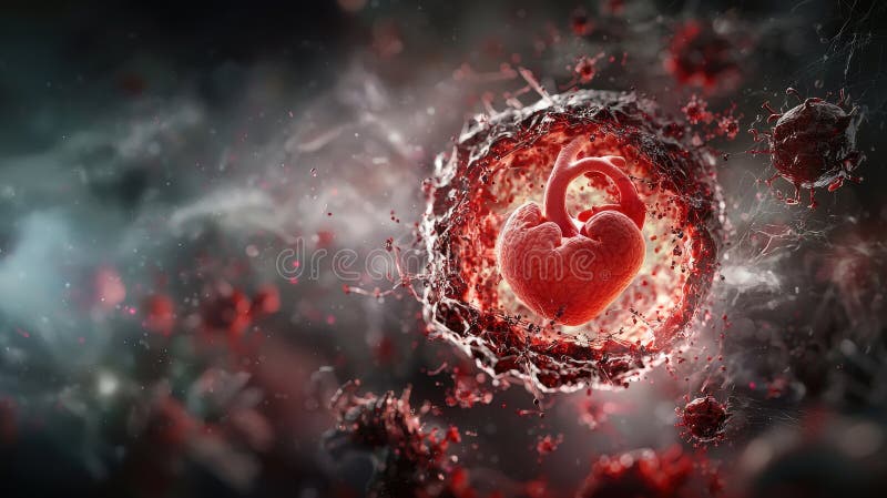 Heart Lock a Symbol of Love and Unity Amidst Chaos Digital Art Abstract ...