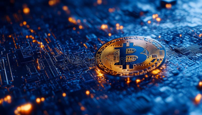 Striking Digital Wallpaper Showcasing Bitcoin Mining Technology and ...