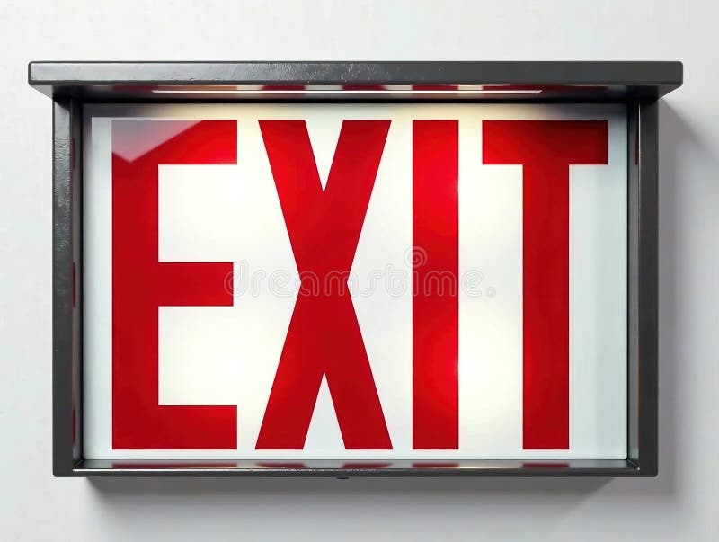 Bold and Bright Emergency Exit Sign Modern Industrial Safety Graphic ...