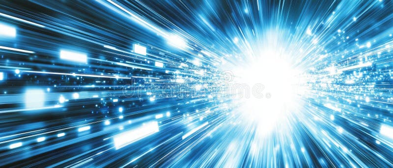 A Striking Display of Blue Light Rays Radiating Outward, Symbolizing ...