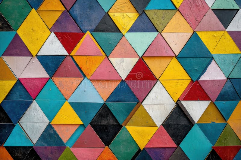 A Striking Display of Geometric Shapes Showcases Colorful Triangular ...