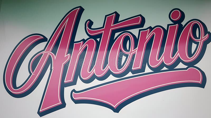 Bold Typography of Name Antonio in Vibrant Pink on Soft Backdrop Stock ...