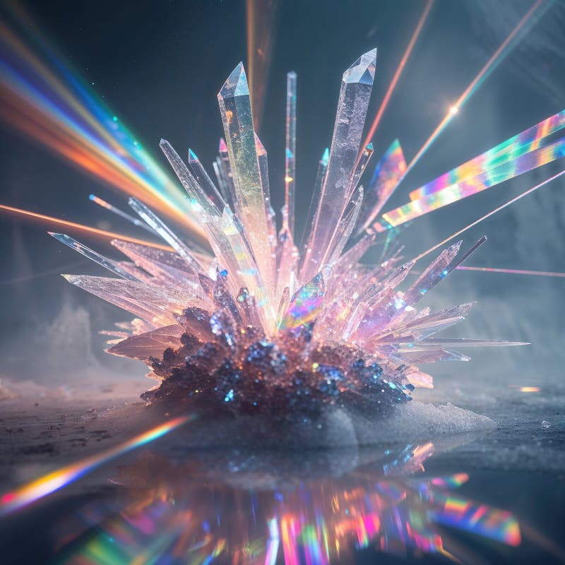 A Striking Display of Translucent Crystals Emerges from a Reflective ...