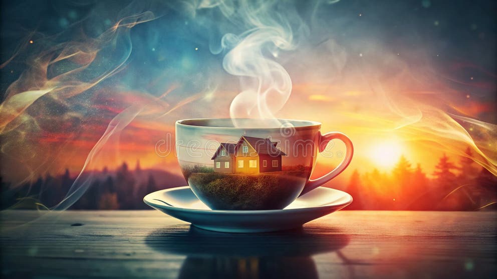 Striking Double Exposure Coffee Cup Logo Design a Unique and Creative ...