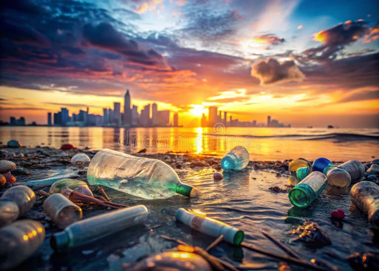 A Striking Double Exposure of Urban Development and Ocean Plastic ...