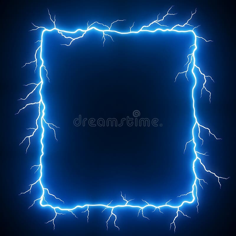 Electric Blue Lightning Frame on a Dark Background Perfect for ...