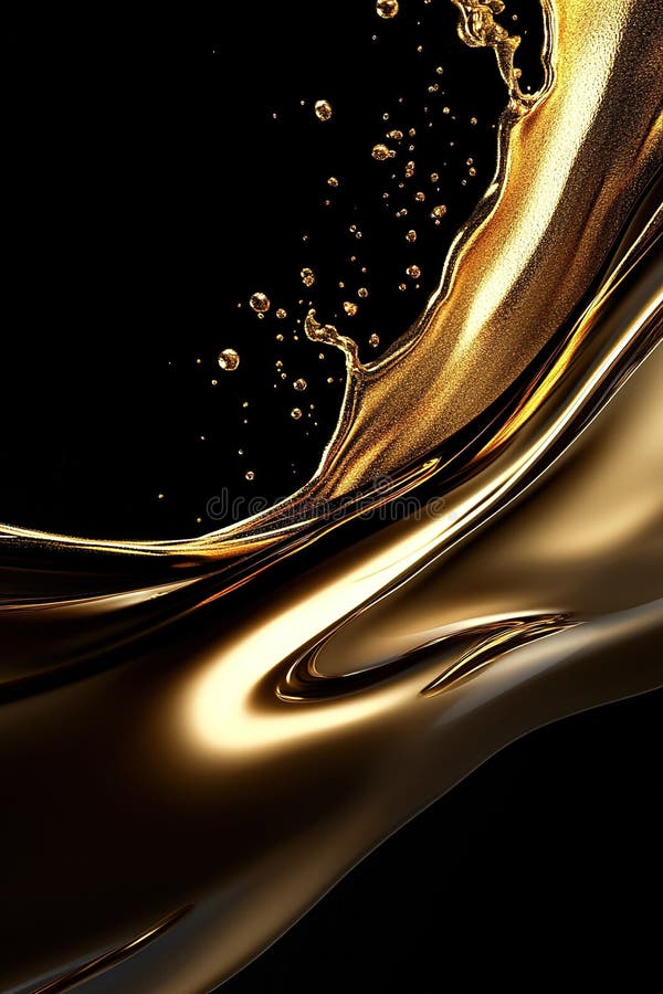 A Striking and Elegant Display of Liquid Gold Splashing Against a Rich ...