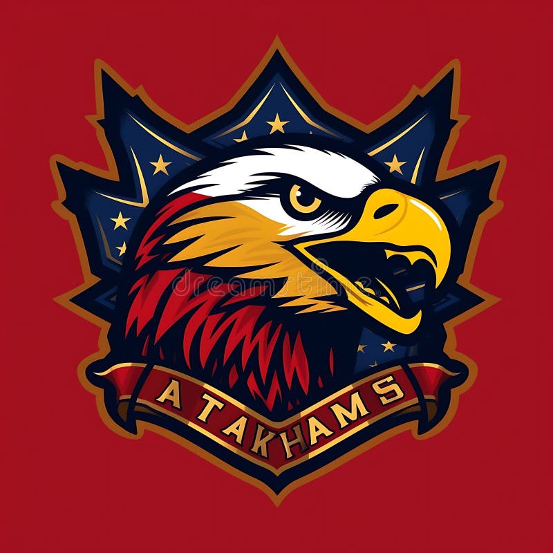 Bold Eagle Emblem Featuring Vibrant Colors and Fierce Expression. Stock ...