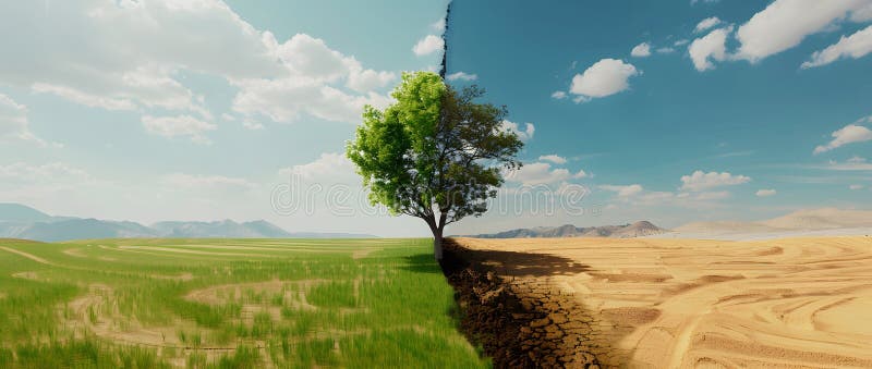 Striking Environmental Impact Metaphor with Tree Divider Stock ...