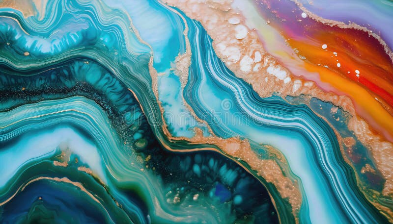 Striking Epoxy Resin Artwork a Vibrant Abstraction Showcasing Swirling ...