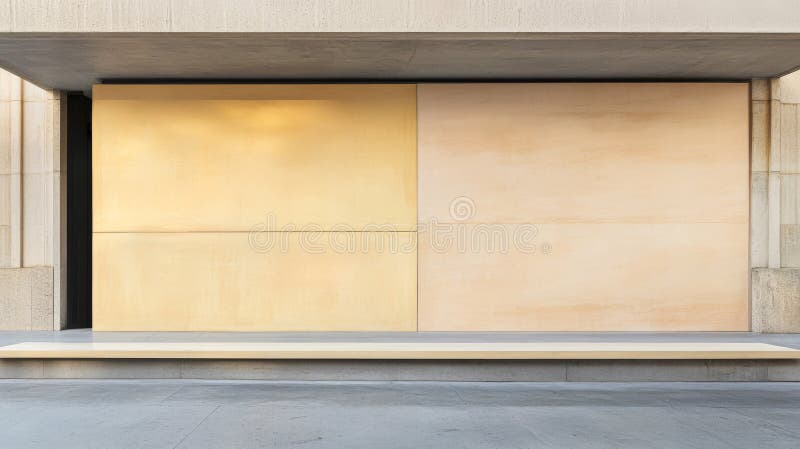 Modern Architectural Facade with Smooth Panels in Urban Setting during ...