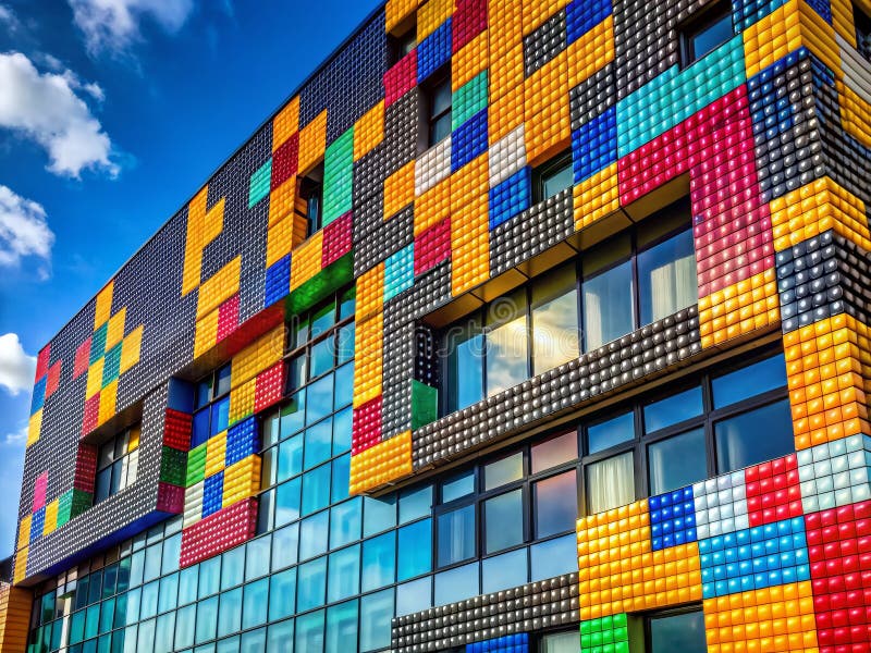 Modern Architecture Embraces Digital Typography a Pixelated Font Facade ...