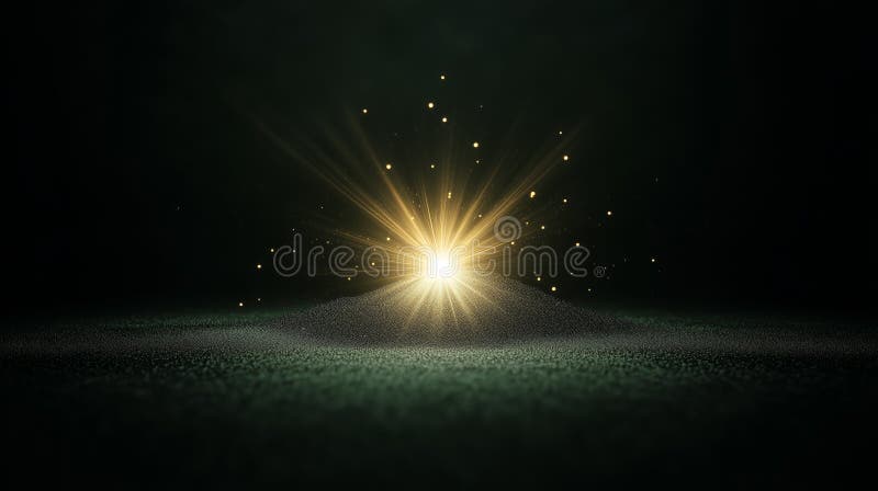 Bright Flash Emerging from a Dark Background, Illuminating Particles ...