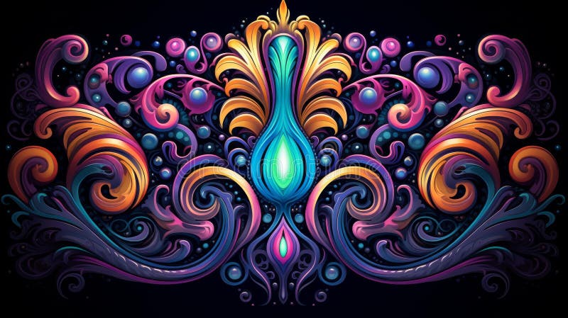 Striking Flat Texture with Intricate Details for Elegant Psychedelic ...