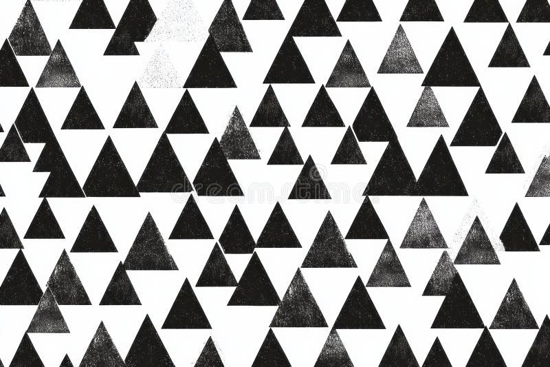 Geometric Triangle Pattern in Black and White Creating a Repeating ...