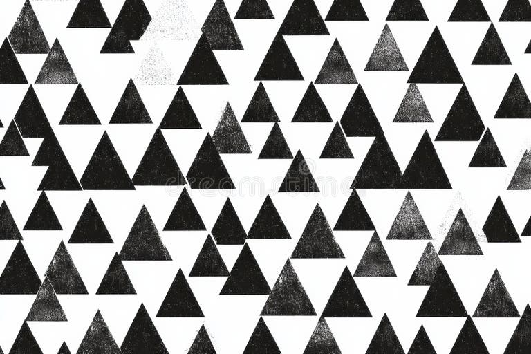 Geometric Triangle Pattern in Black and White Creating a Repeating ...