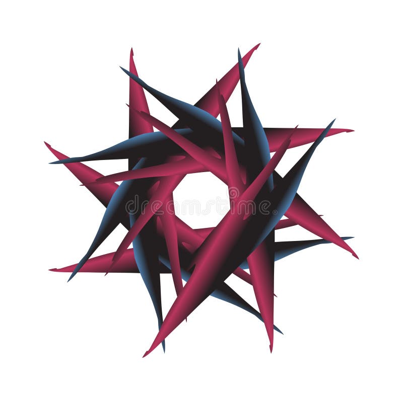 Radial Geometric Design with Red and Black Spikes Stock Vector ...