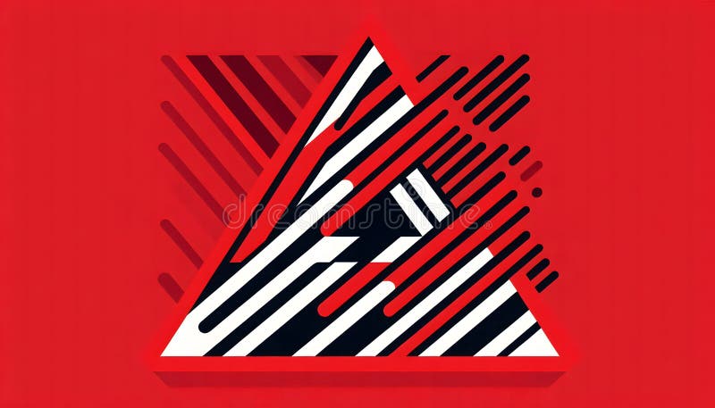 A Striking Geometric Design Featuring Red Triangles Contrasting with ...