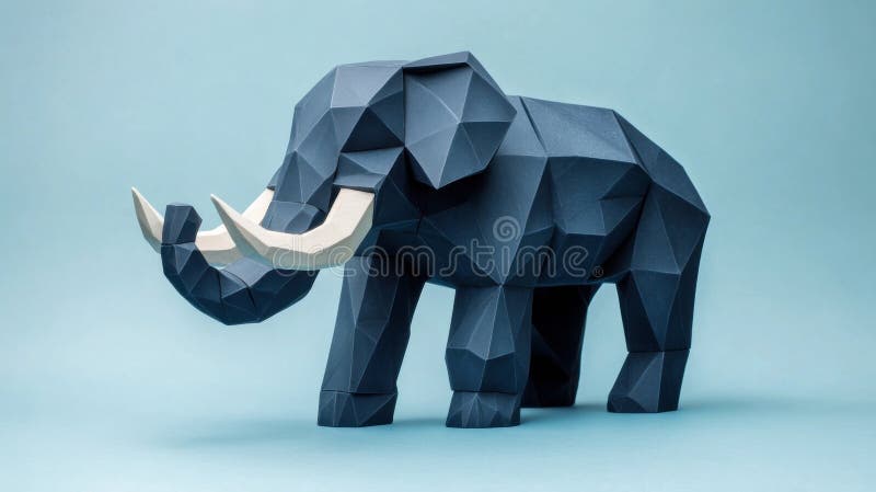 Geometric Paper Elephant Sculpture with a Modern, Minimalist Design, AI ... Geometric Paper Elephant Sculpture with a Modern, Minimalist Design, AI ...