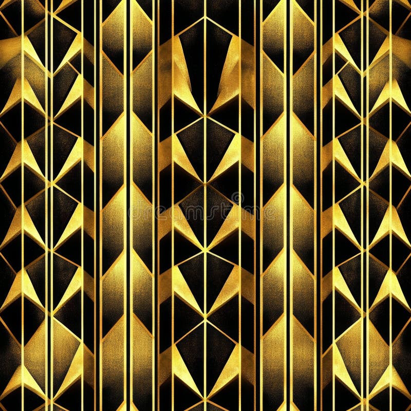 A Striking Geometric Pattern Features a Combination of Gold and Black ...