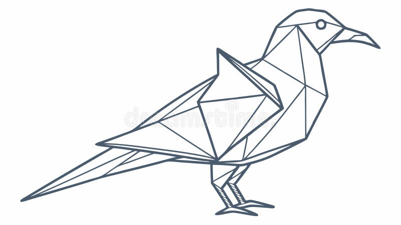 Striking Geometric Raven Vector Illustration, Mysterious Bird Art ...