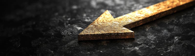 A Striking Golden Arrow on a Textured Dark Surface, Symbolizing ...