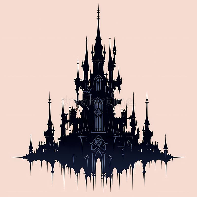 Striking Gothic Castle Silhouette for Design Projects Stock ...
