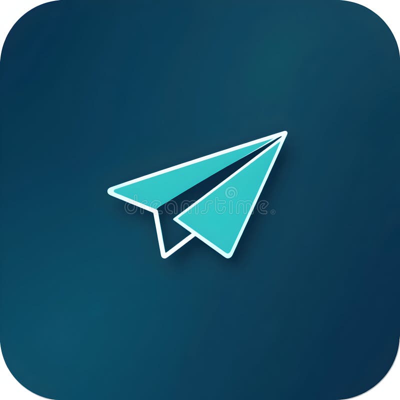 Teal Paper Airplane Icon stock illustration. Illustration of graphic ...