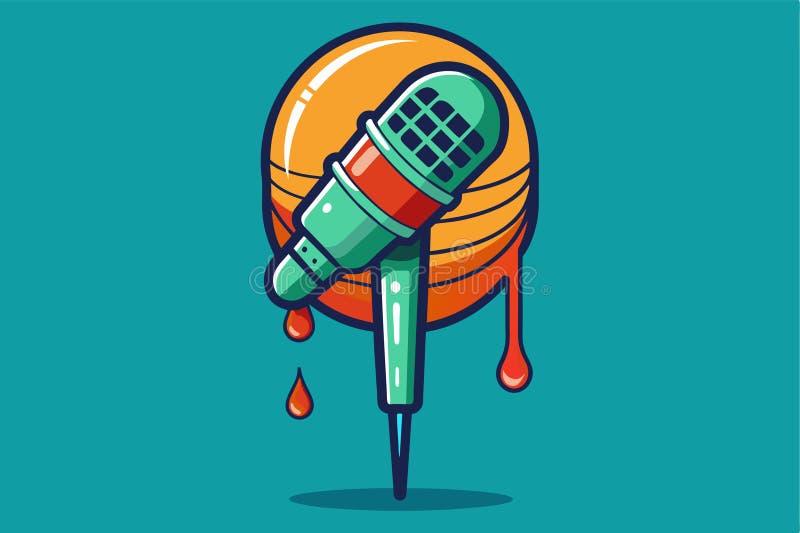 A Striking Graphic Featuring a Unique Mic Drop Design with Bold Colors ...