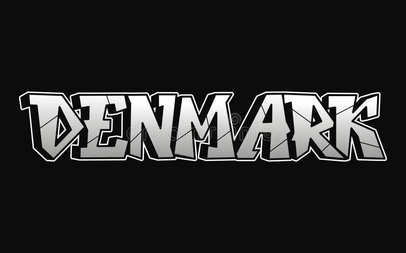 Denmark - Single Word, Letters Graffiti Style. Vector Hand Drawn Logo ...