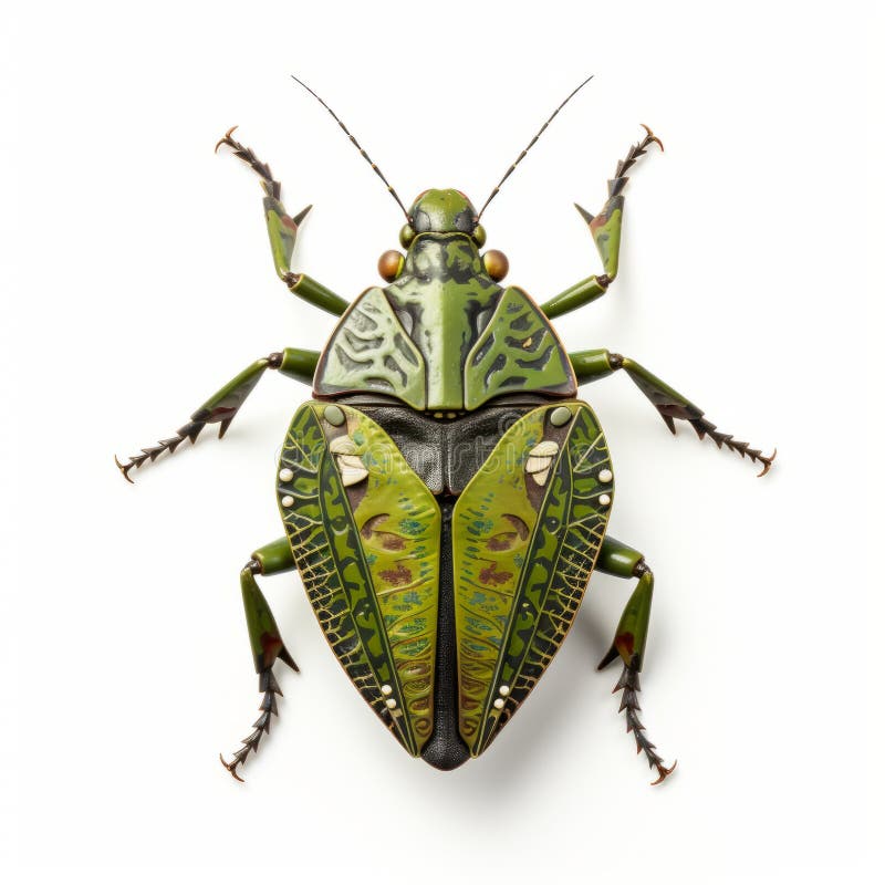 Striking Green Beetle: a 3d Stink Bug in Symmetrical Patterns Stock ...
