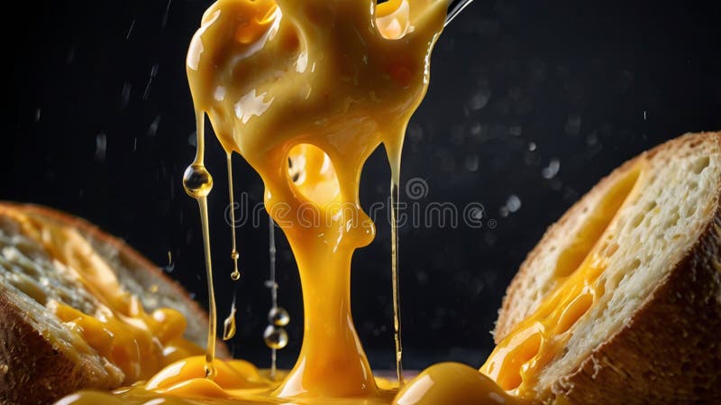 A Striking, High-resolution Image of a Splash of Melted Cheese Against ...