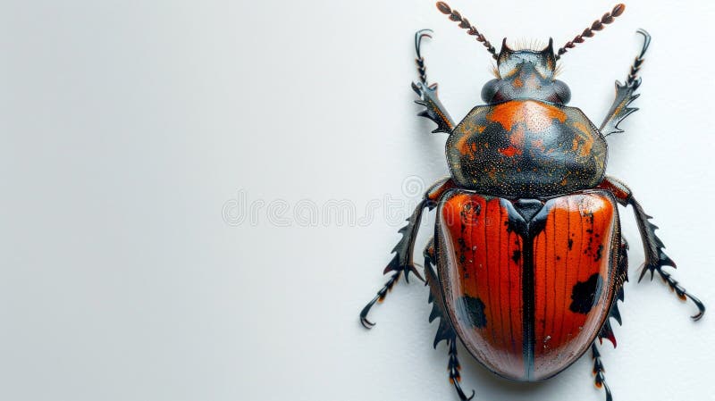 Close-up of a Vibrant Beetle on a Plain Background Showcasing Its ...