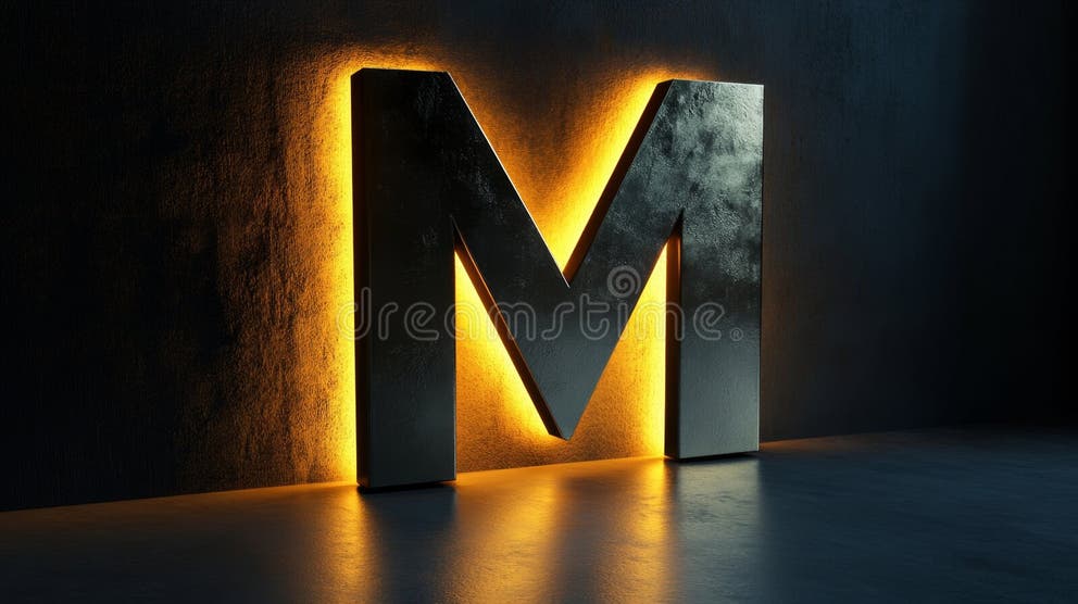 Striking Illuminated Letter M with Light Shaping and Unique Design ...
