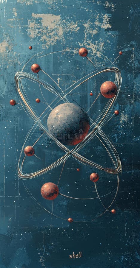 Artistic Illustration of an Atom Featuring Swirling Protons and ...