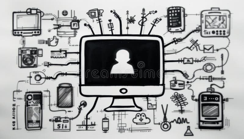 Digital Connectivity: a User S Network Stock Illustration ...