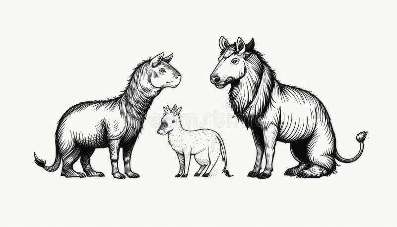 AI-Generated Extinct Mammals Stock Illustration - Illustration of ...