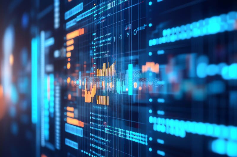 Abstract Digital Data Visualization with High-Tech Graphs and Charts ...