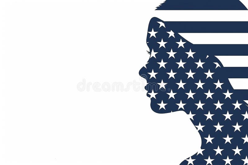 American Flag Silhouette Profile Illustration with Patriotic Theme ...