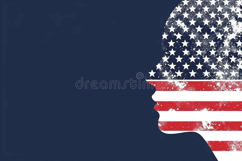 American Flag Silhouette Profile Illustration with Patriotic Theme ...