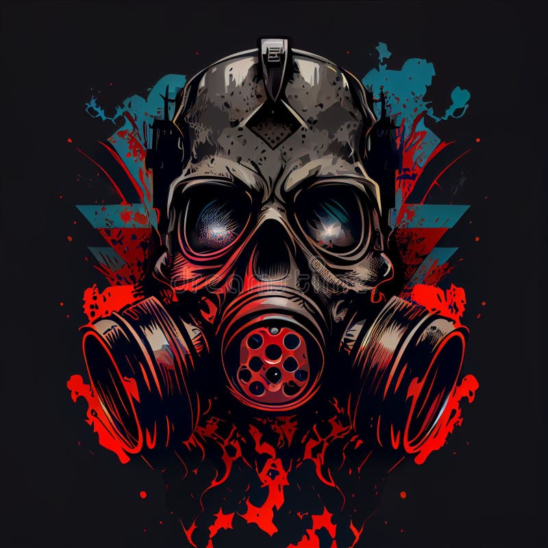 Skull in gas mask stock illustration. Illustration of screenshot ...