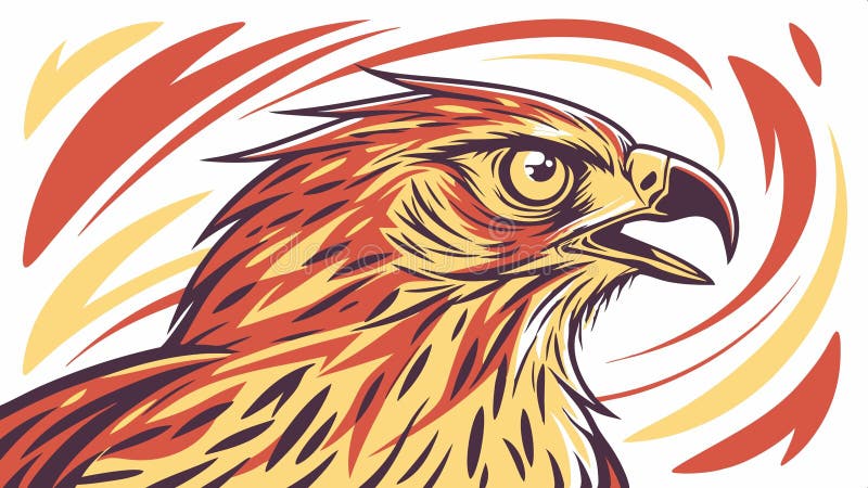 Illustration of a Fierce Eagle Head. Power and Predator Art Vector ...