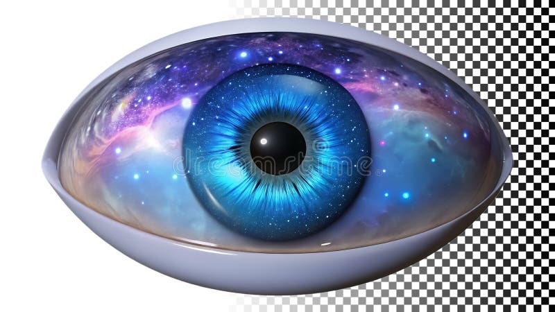 Stylized Human Eye Cosmic Galaxy, Abstract Vision Universe Concept Png ...