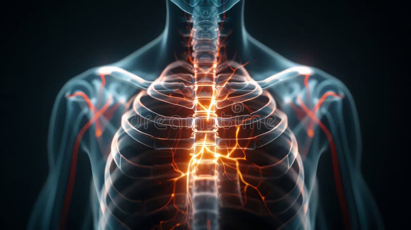 A Striking Illustration of the Human Torso Highlighting the Rib Cage ...